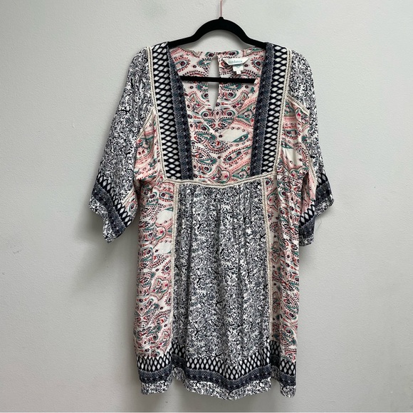 Sundance | Dresses | Sundance Floral Dress Boho Lattice Mixed Pattern ...